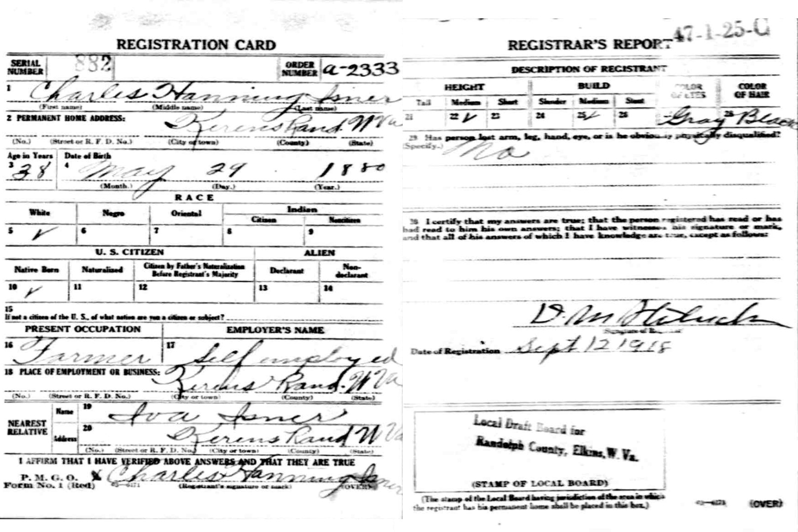 Henry Isner 1764 - 1849, Marriages and Children